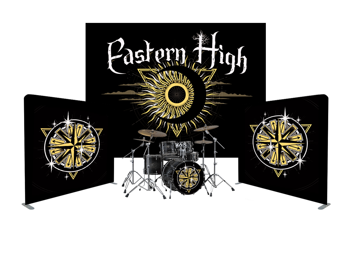 Band backdrop with own design | Vision® Backdrops Europe